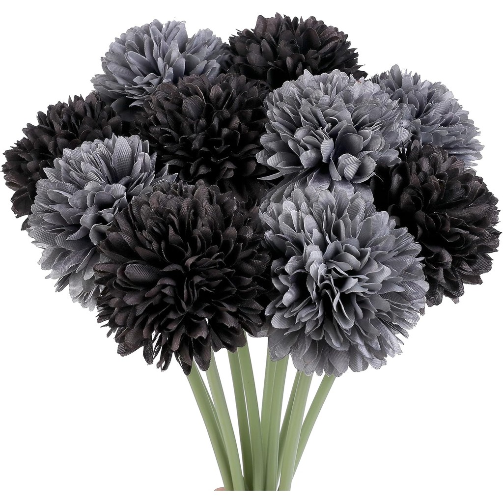 Bunga buatan, 10 unit bunga palsu sutera buatan Chrysanthemum Ball ...