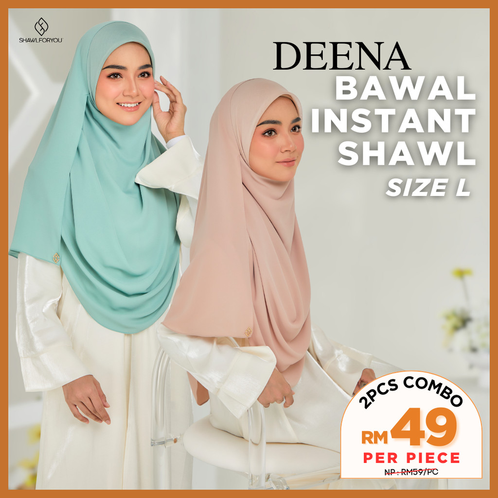 DEENA (L) | TUDUNG BAWAL INSTANT SHAWL | SAIZ BIDANG 55 | AWNING BAWAL ...