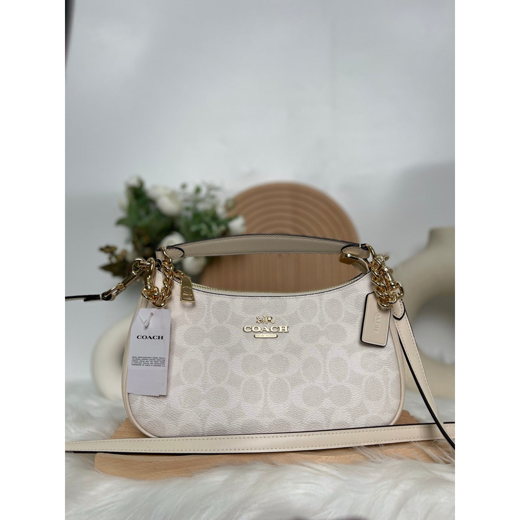 [READY STOCK MY][DEFECT] Teri Shoulder Bag In Signature Canvas in White ...
