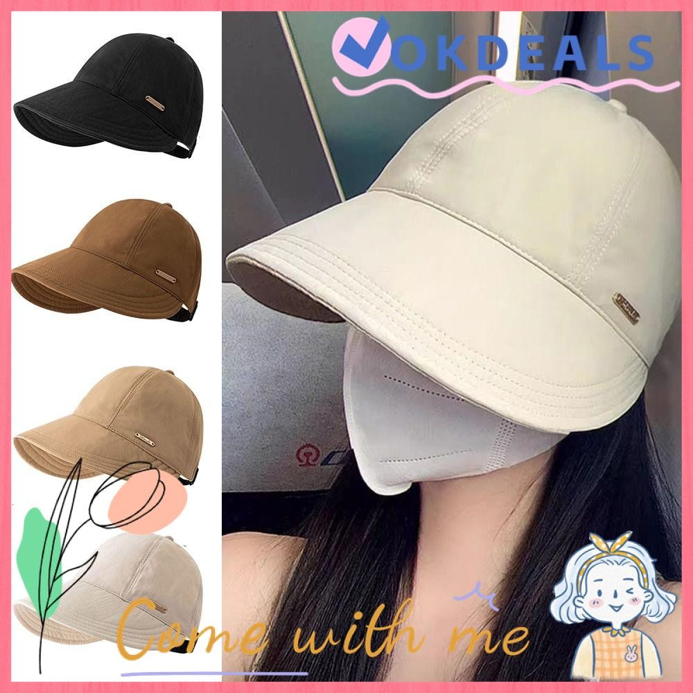 OKDSHOP Sun Hat, Ponytail Foldable Fisherman Cap, Wide Brim Drawstring ...