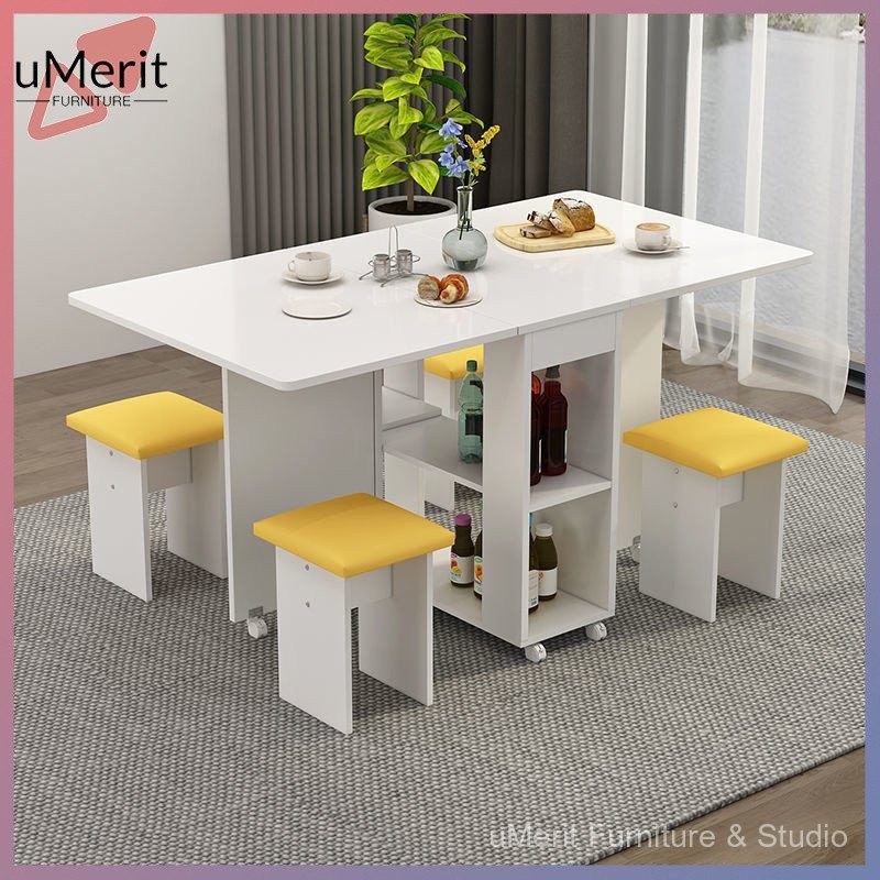 Folding dining table for small household units simple multifunctional ...