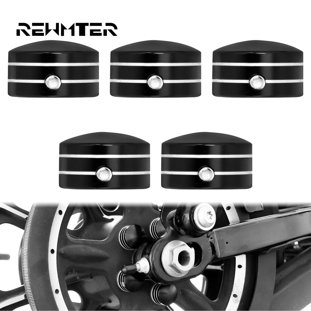 5pc Black/Chrome Rear Sprocket Pulley Bolt Covers For Harley For ...