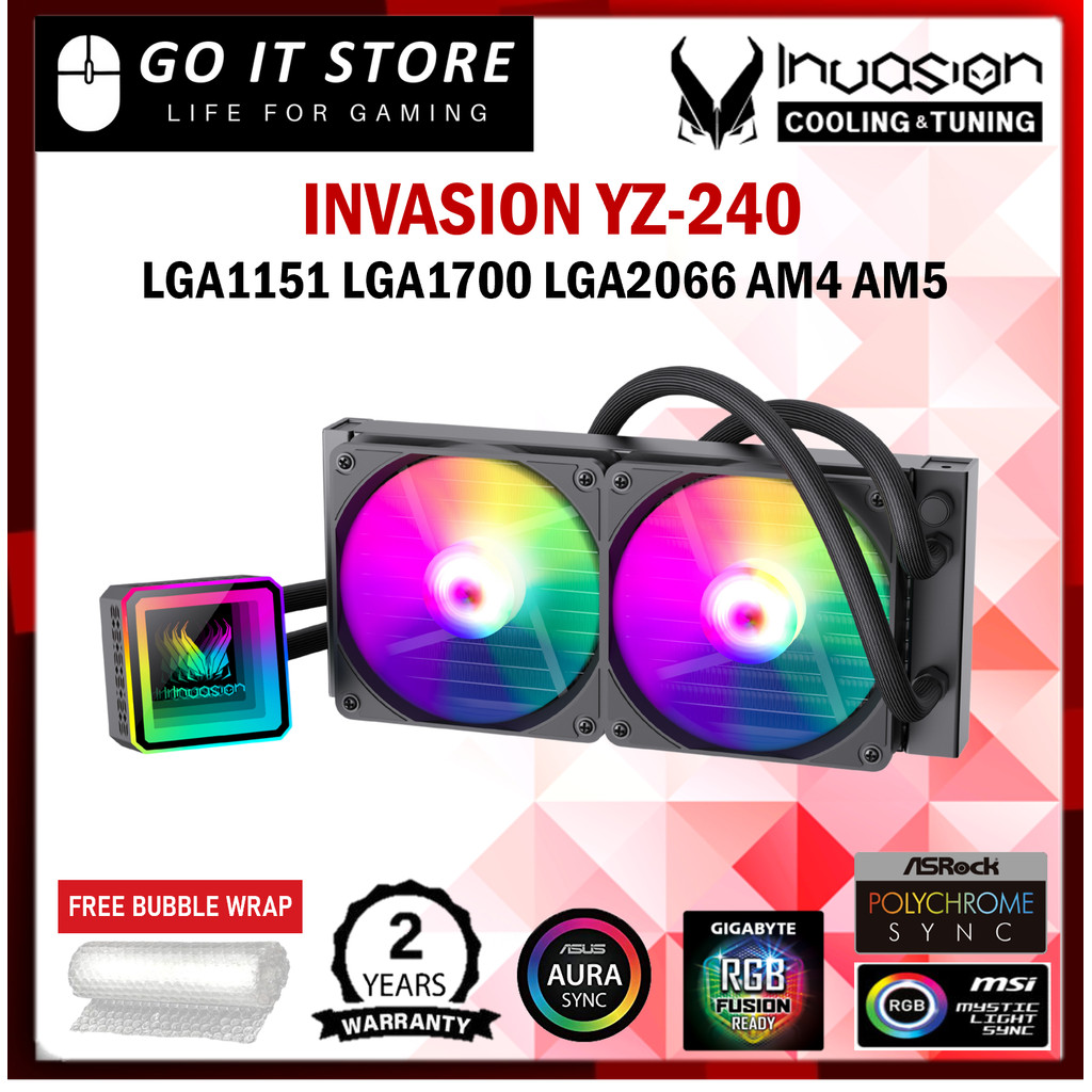 INVASION SC-240 YZ-240 240mm AIO CPU Liquid Cooler Water Cooler (Black ...