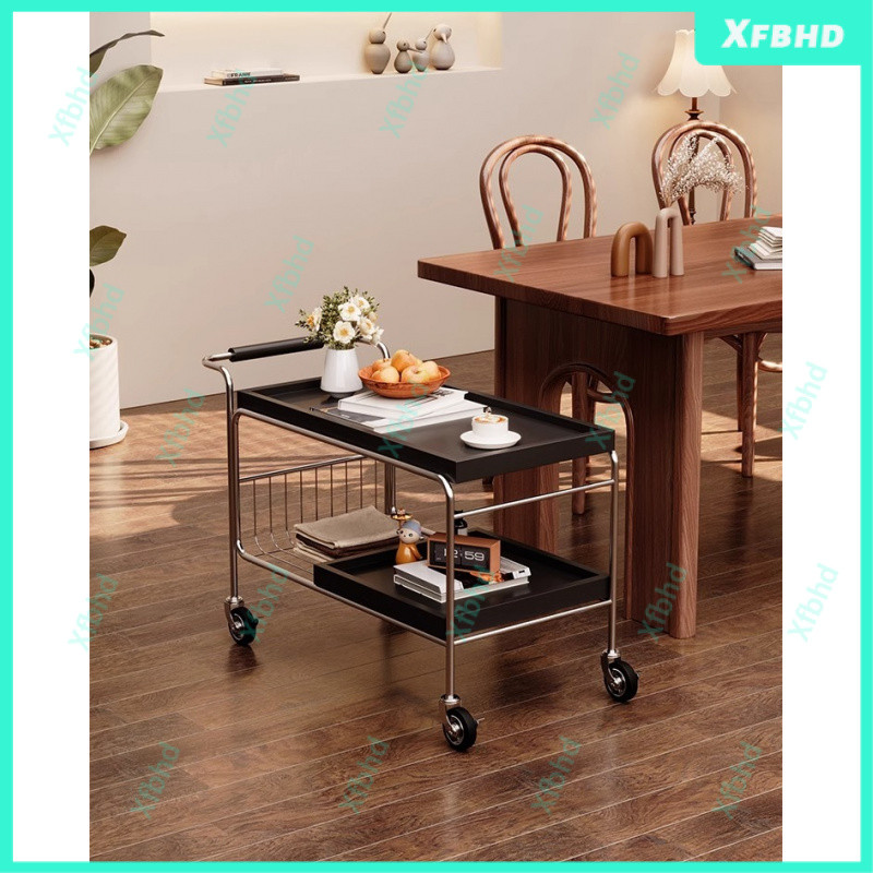 French Retro Trolley Movable Trolley Table Medieval Style Solid Wood ...