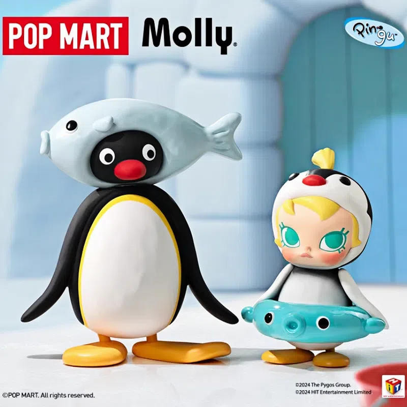 P POPMART Baby Molly x PINGU A lot of Fish Fun Cute Figure Desktop ...