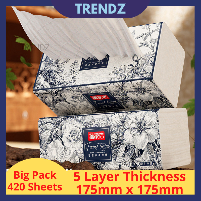 Big Pack Tissue Chagee Flower Pack Soft Facial Bamboo Tissue Paper 420 ...