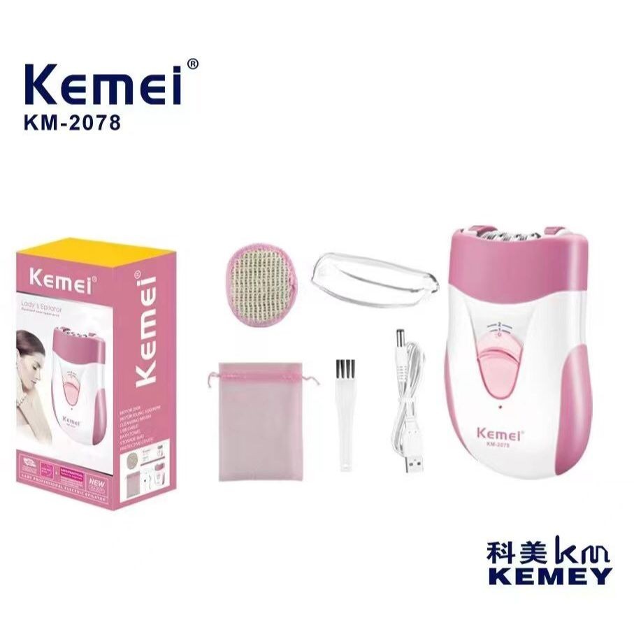 Kemei KM-2078 USB Charging Rechargeable Electric Leg Hair Hand Hair Stripper Epilator Removal ...