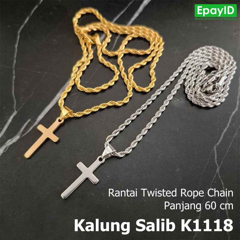 K1118 Cross Necklace | Unisex Cross Necklace for Men and Women Twisted ...