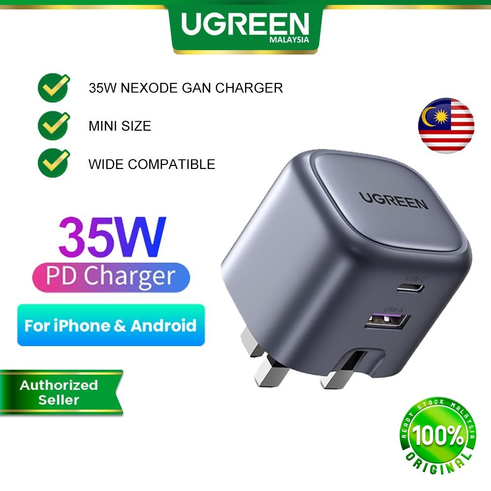 UGREEN 35W USB C Charger Nexode GaN 2 Ports Fast Charger PD Foldable ...