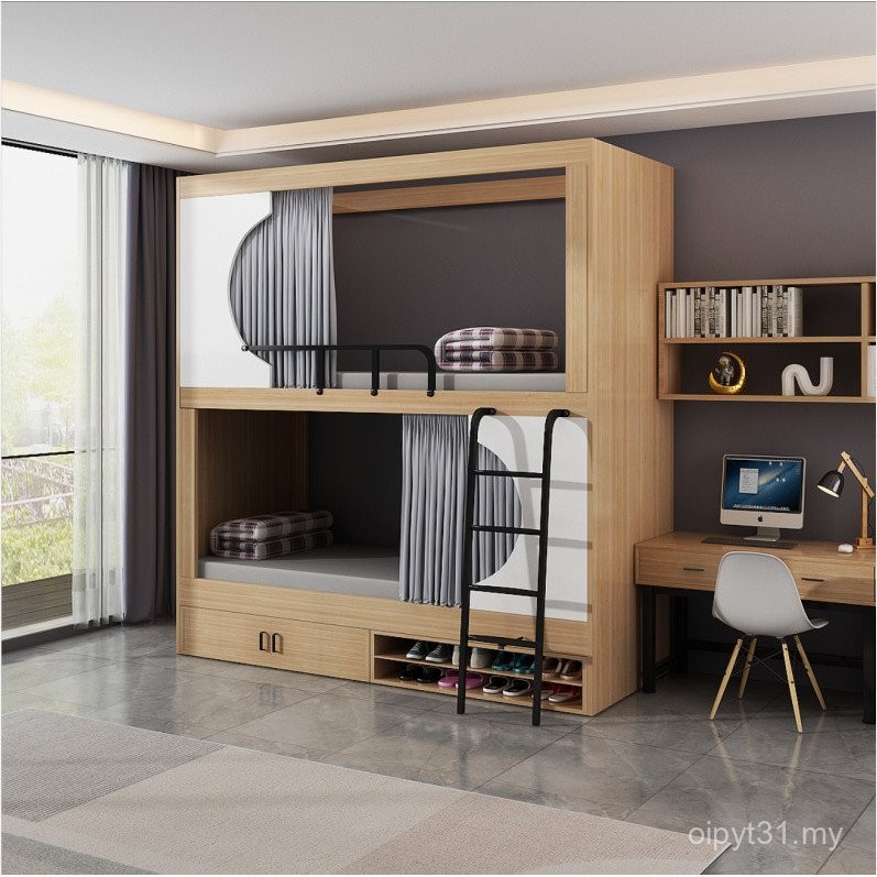 Katil dua tingkat Youth Apartment Double Bed E-sports Hotel Bed ...