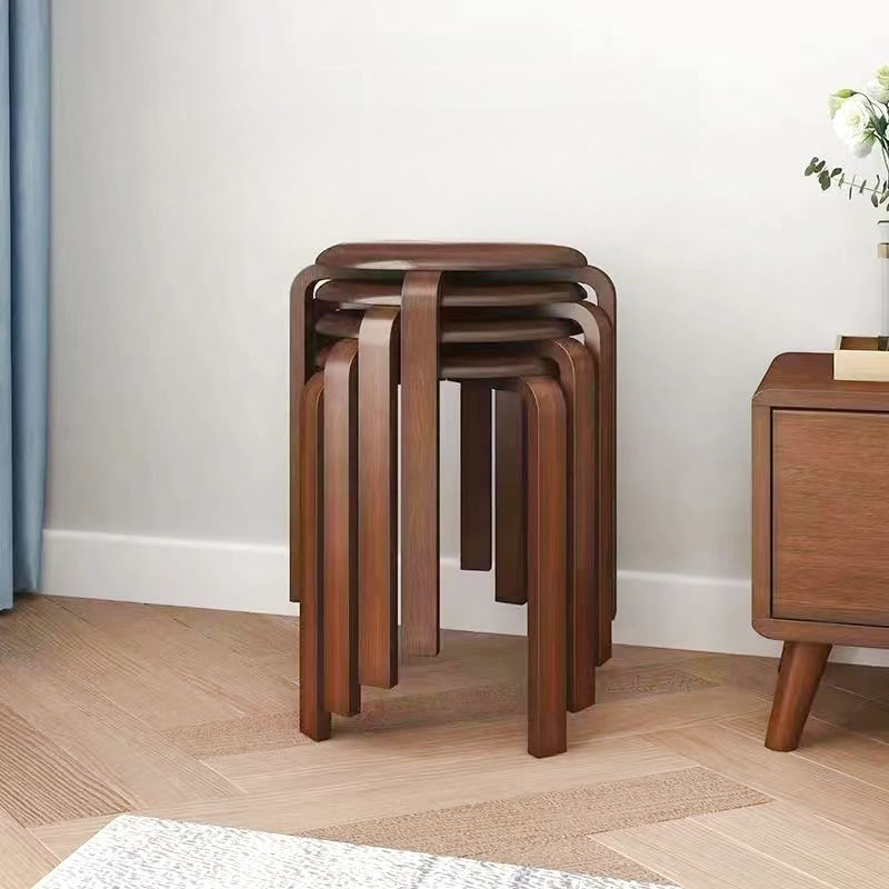 Solid wood stool stackable wooden bench new simple dining room stool ...