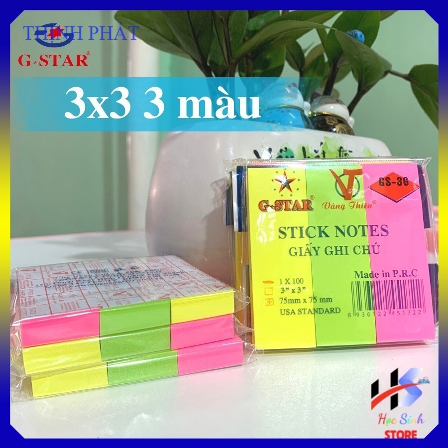Note paper, Gstar GS 36 luminous multi-colored note paper, stack of 100 ...