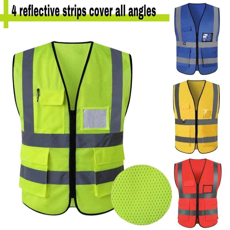 Safety Vest Security guard High Viz Reflective Vest Oxford Fabric Multi ...