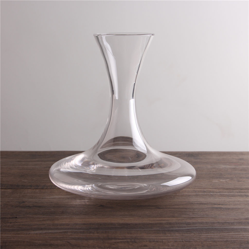 Crystal Glass Flat Mouth Decanter Pourer Artificially Blown Processing ...