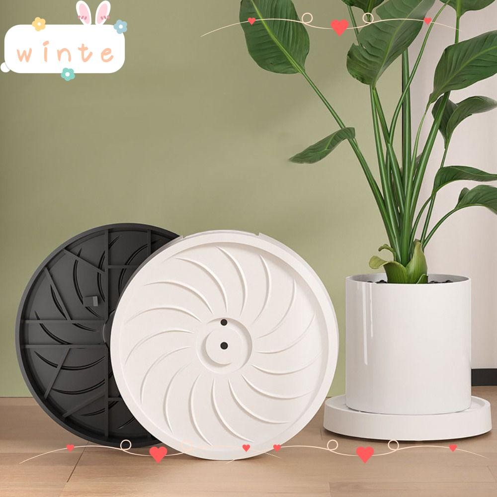 WINTE Flower Pot Tray, Thicken Wheels Rolling Plant Roller Base, Round ...