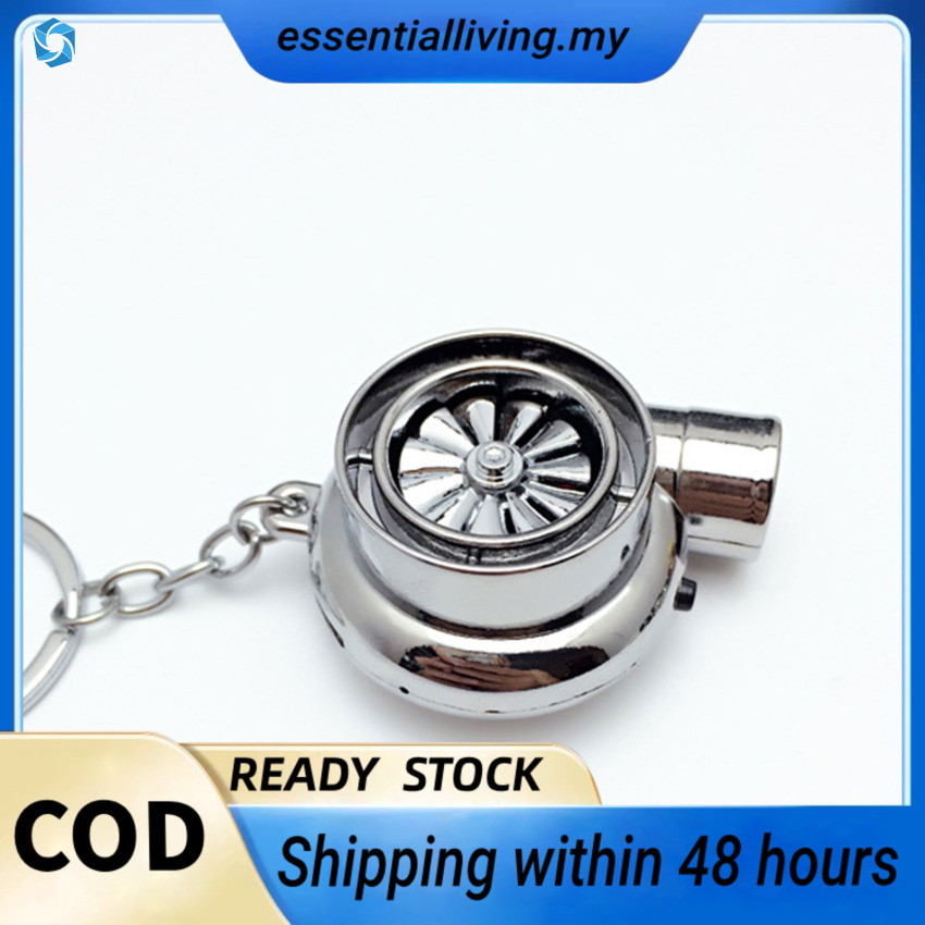 Car Metal Keyring Sound Turbo Key Sleeve Bearing Spinning Model Turbine ...