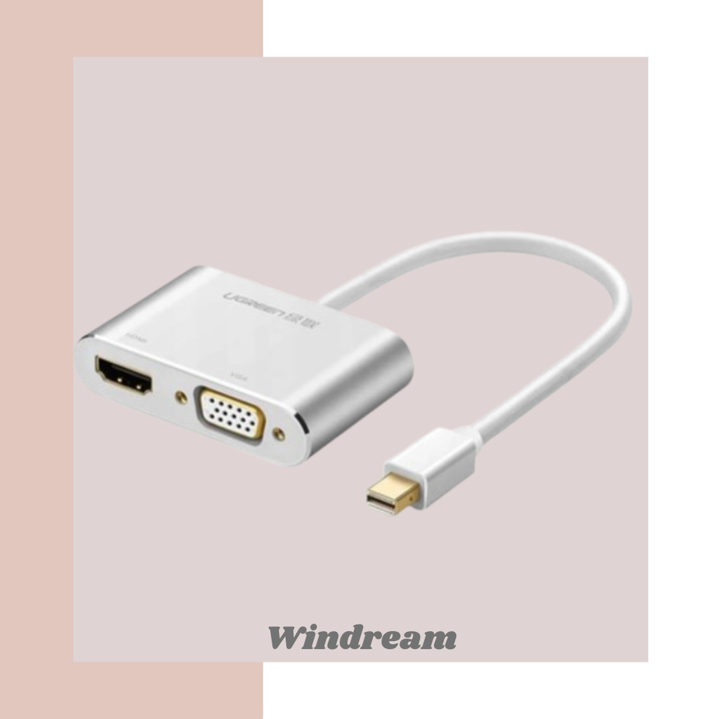 UGreen Mini DP Male TO VGA Female + HDMI Female Converter (Silver ...