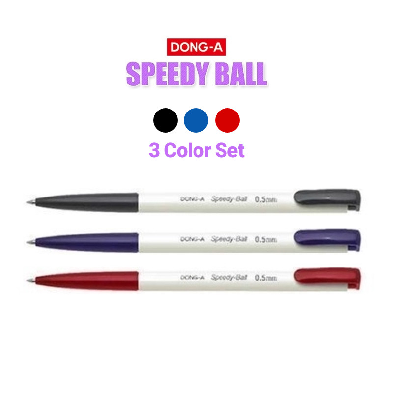 DONG-A P&T Speedy-Ball Ballpoint Pen 3 Color Set | 0.38mm, 0.5mm, 0.7mm, 1.0mm | Shopee Malaysia
