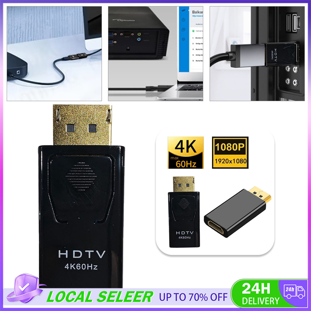 4K 1080P Display Port DP Male to HDMI Female Port Converter Gold Plated ...