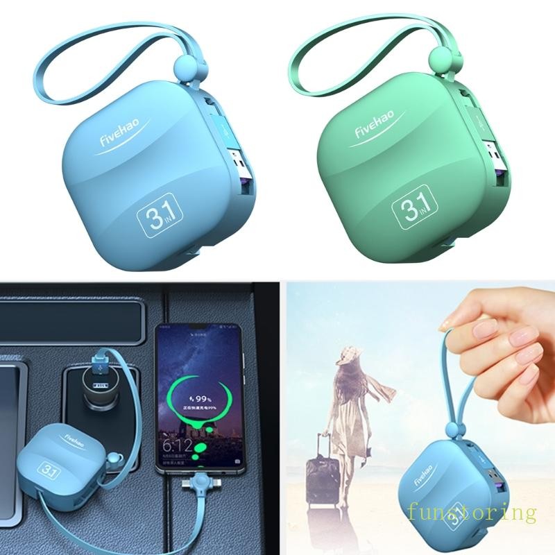 FUN 3 in 1 Charging Cable Roll Data Transfer with Micro USB IP Type-C ...
