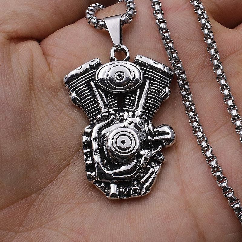 Engine Roaring Necklace 60cm Extended Retro Motorcycle Chain! 3D Three ...