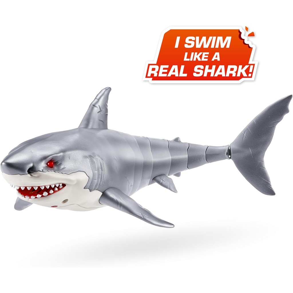 ZURU Great White Shark Robo Alive Series 1 Light Up Robotic Toy for ...