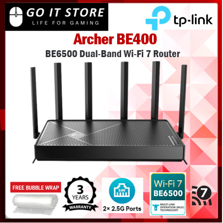 TP-LINK ARCHER BE400 BE6500 DUAL-BAND WI-FI 7 ROUTER | Shopee Malaysia