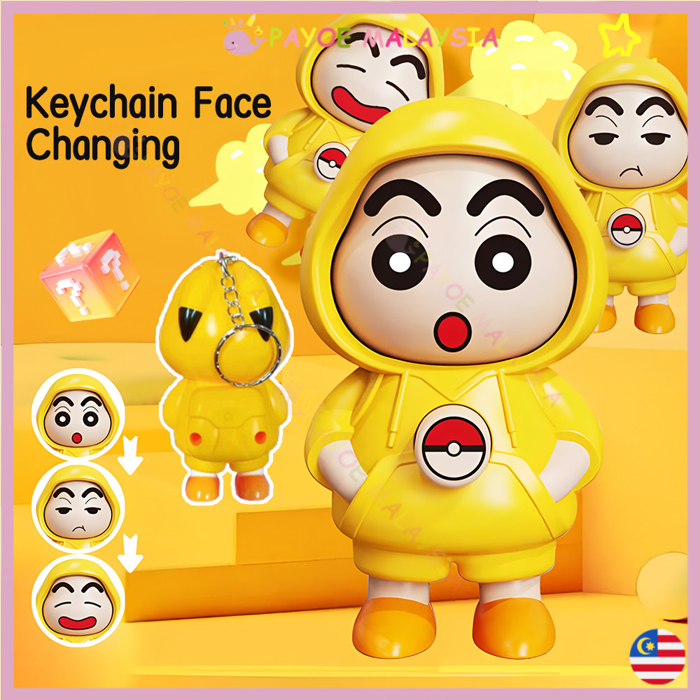 Payoe Keychain With Face Changing Doll Cartoon Figure Crayon Shin-chan ...