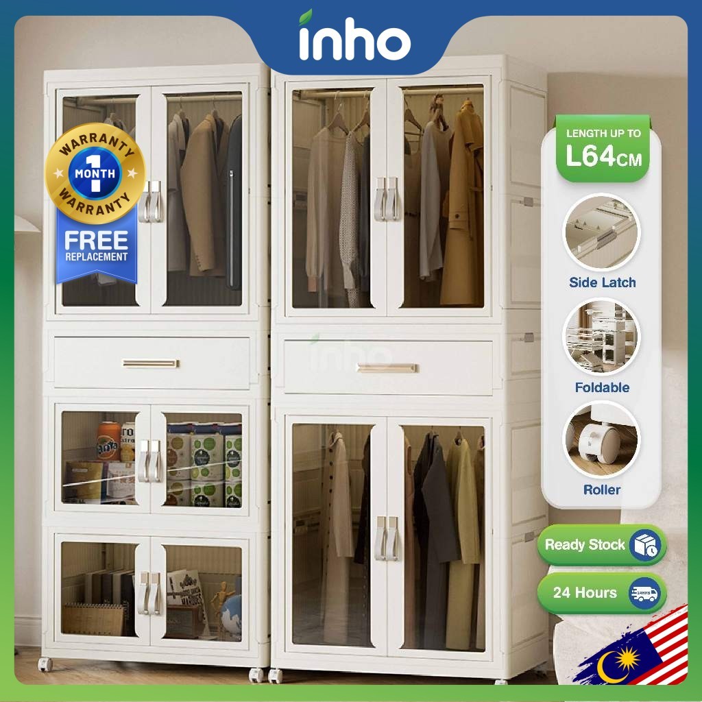 INHO L55/65cm Multifunction Moveable Stackable Storage Cabinet Modern ...