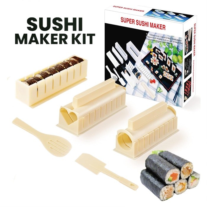 10-Piece Sushi Mold Set, Complete DIY Sushi Maker Kit, Sushi Mould ...