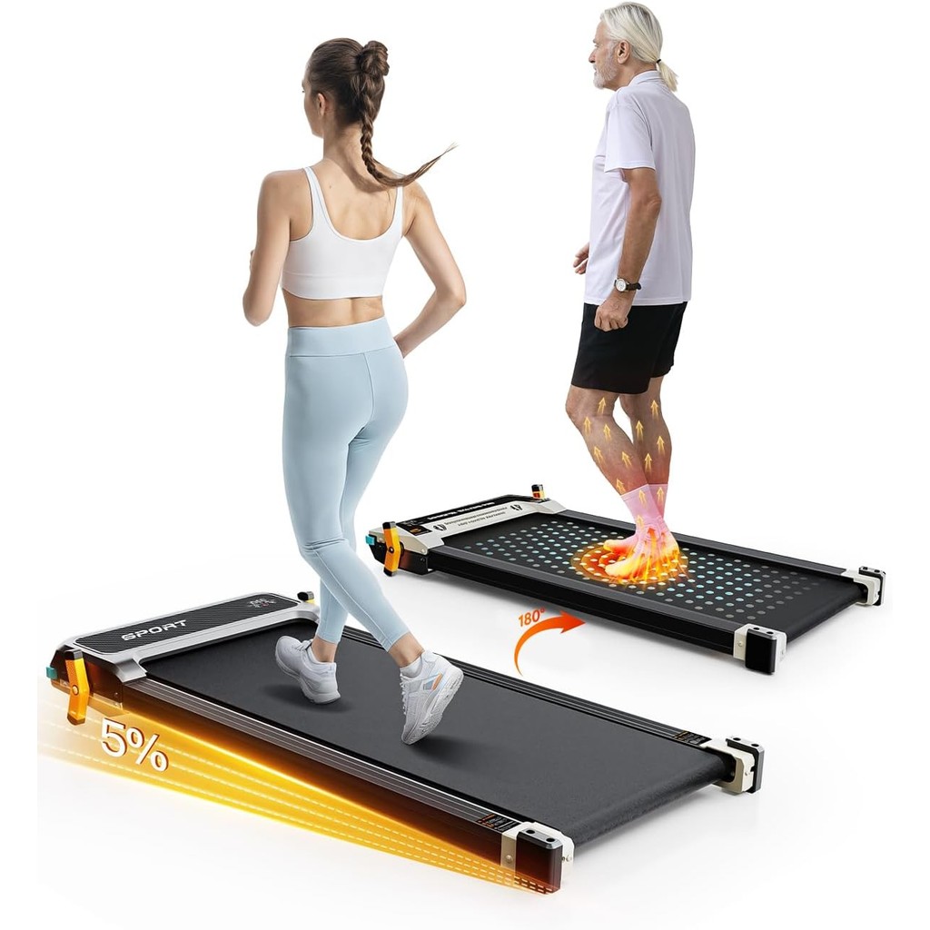 Walking Pad with Incline, Under Desk Treadmill, 2 in 1 Foot Massage ...