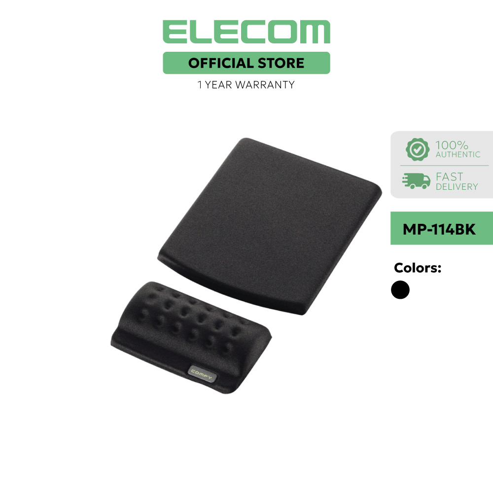 ELECOM MP-114 Mouse Pad With Soft Wrist Rest (Black) | Shopee Malaysia