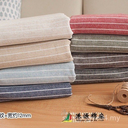 Yarn Linen Striped Linen Cotton Linen Coarse Linen Ramie Clothing Linen ...