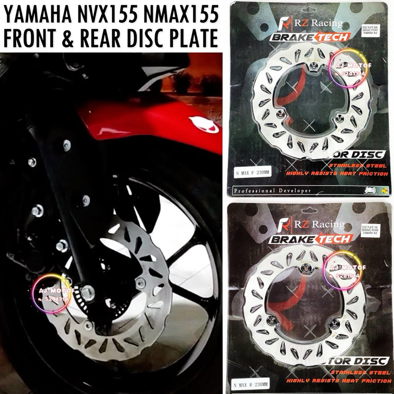 YAMAHA NVX155 NMAX155 V1 V2 FRONT DISC PLATE 230MM BUNGA DESIGN ...