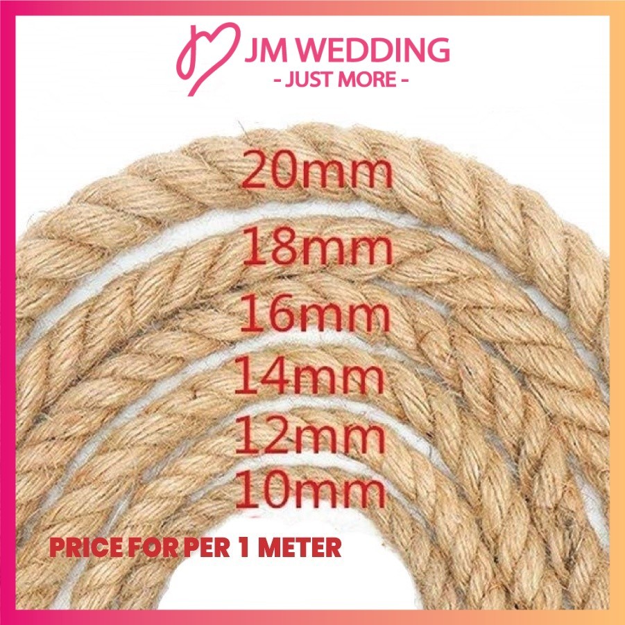 (𝟏 𝐌𝐞𝐭𝐞𝐫)10-20mm Burlap Hessian Jute Twine Rope String Tali Guni Sumbu ...