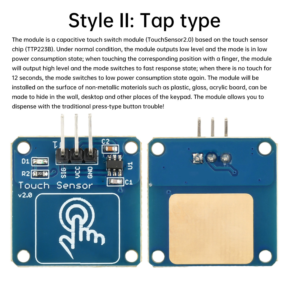 DIYMORE 1 Channel Capacitive Touch Module Ttp223B Digital Touch Sensor ...