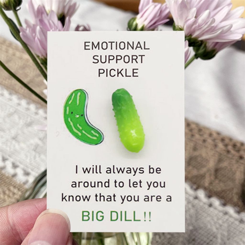 Cute Cucumber Card Mini Pickle Pocket Hug Card Emotional Support ...