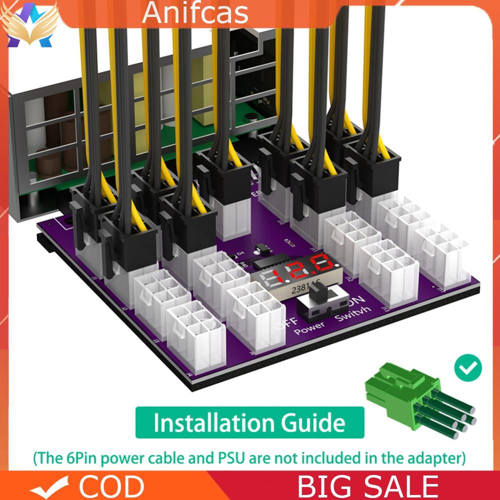 17 Ports PCI-E 6Pin Breakout Board LED Display Power Module Server Card ...