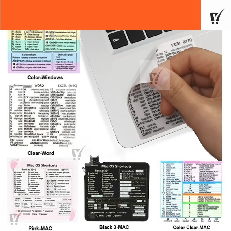 MCT 16 Styles Self Adhesive Waterproof Computer Sticker DIY Keyboard ...