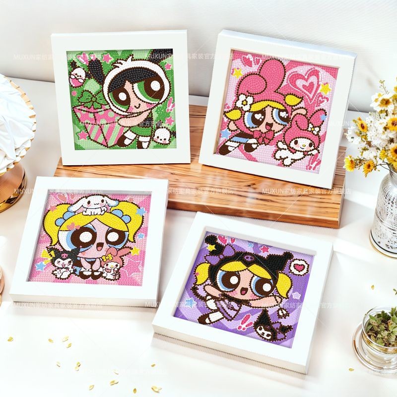 Powerpuff Girls Cartoon Anime Comics Children Handmade diy Frame Self ...