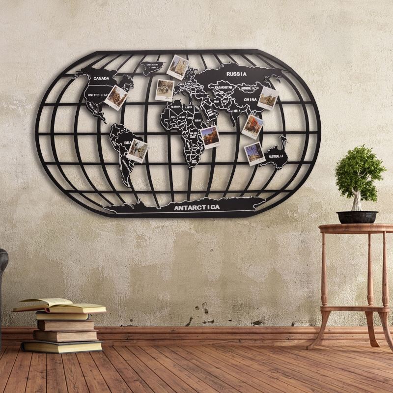 READYSTOCK Large Hiasan Dinding Modern Loft Design Wall Art World Map ...