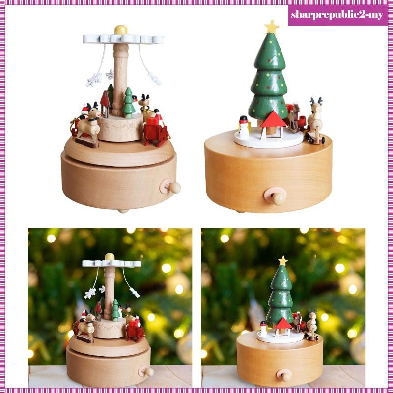 [SharprepublicefMY] Christmas Wooden Musical Boxes Handmade Wood ...