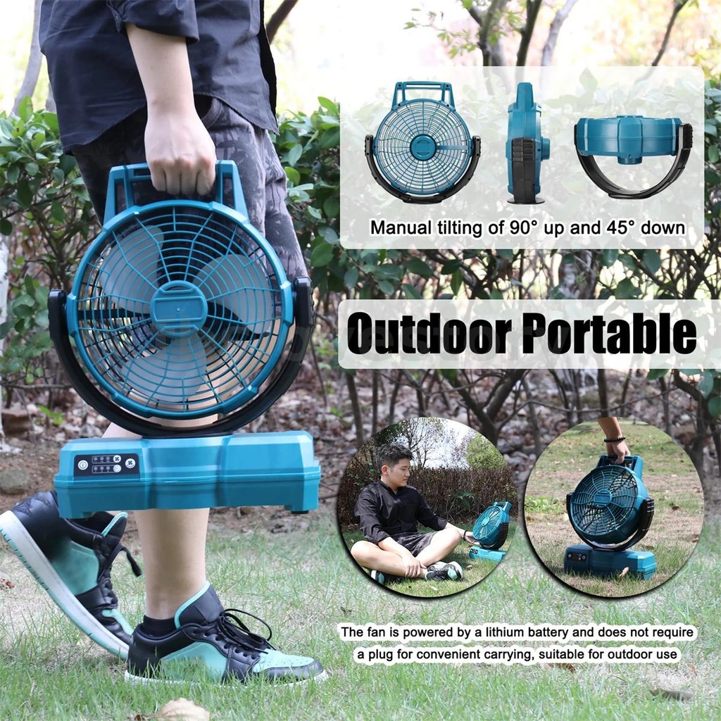 Portable Cordless Fan with Rotation and Time Setting Functions 3 ...