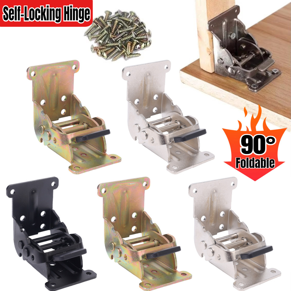 90 Degree Metal Thickeneded Self-Locking Foldable Hinge - Folding Table ...