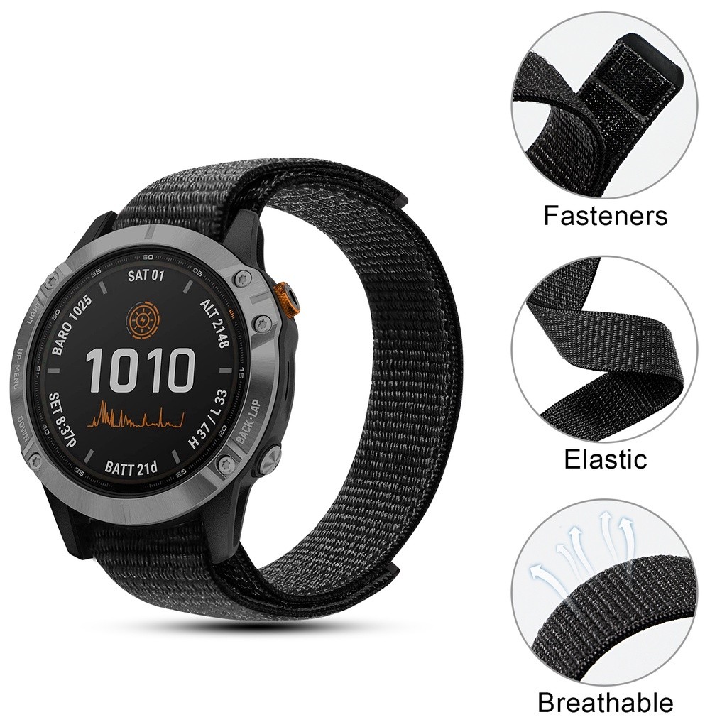 20 22 26mm Nylon Strap For Garmin Fenix 8 E 7 7S 7X 6S 6X 6 Pro 5X 5 5S ...