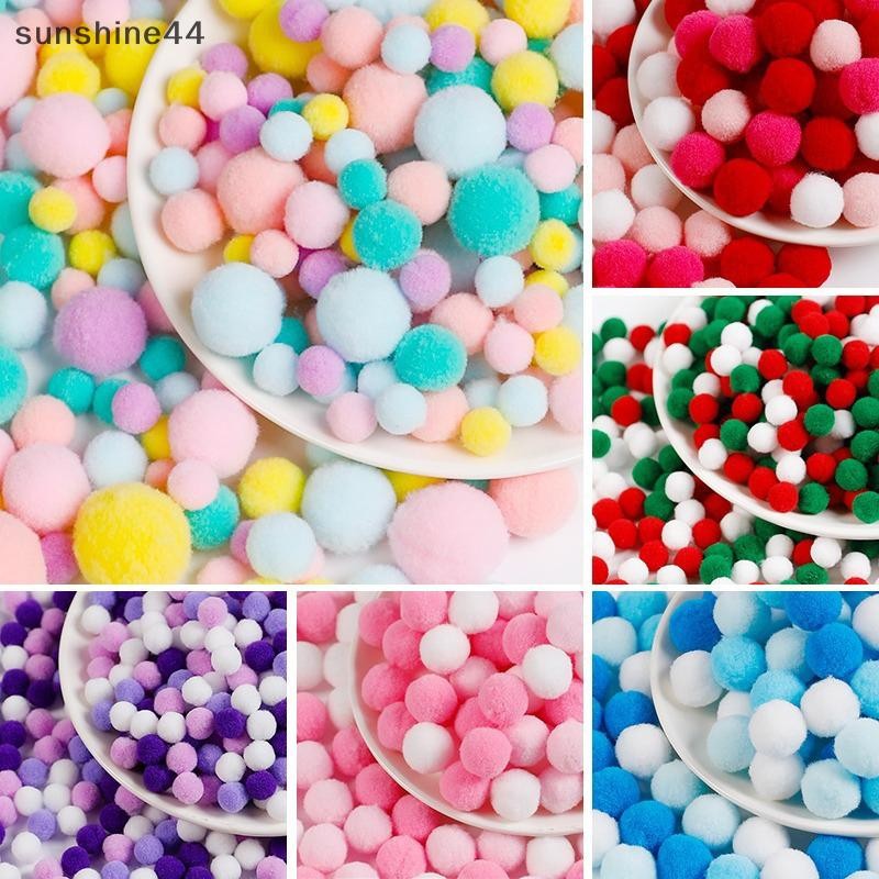shine 130pcs Pompom Plush Balls 10mm-30mm Mix Size Fluffy Ball DIY ...