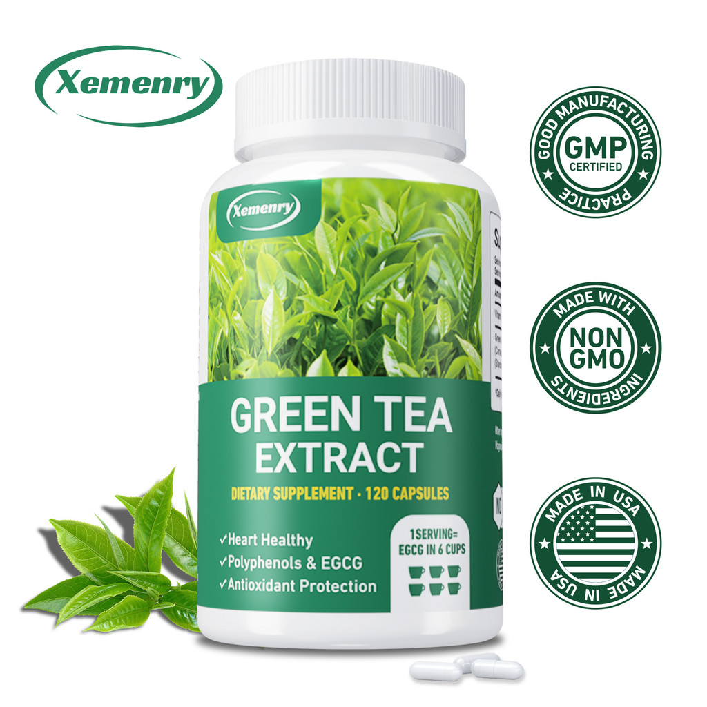 Green Tea Extract 50% with EGCG - 30/60/120 Capsules (Non-GMO) - Leaf ...