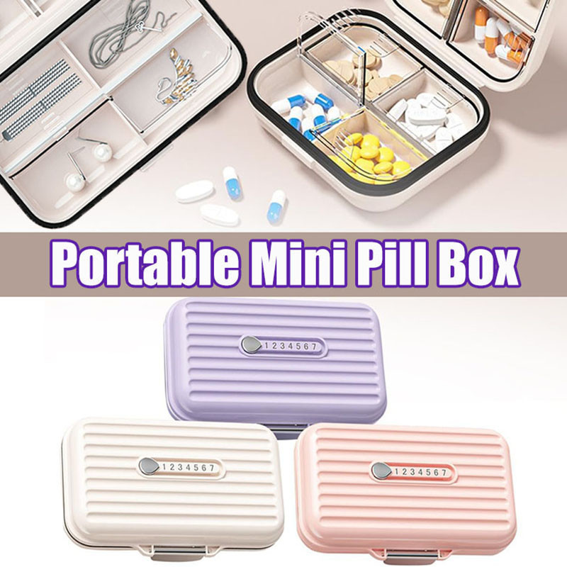 Portable Small Pill Box 7 Compartments Pill Dispenser Box Portable ...