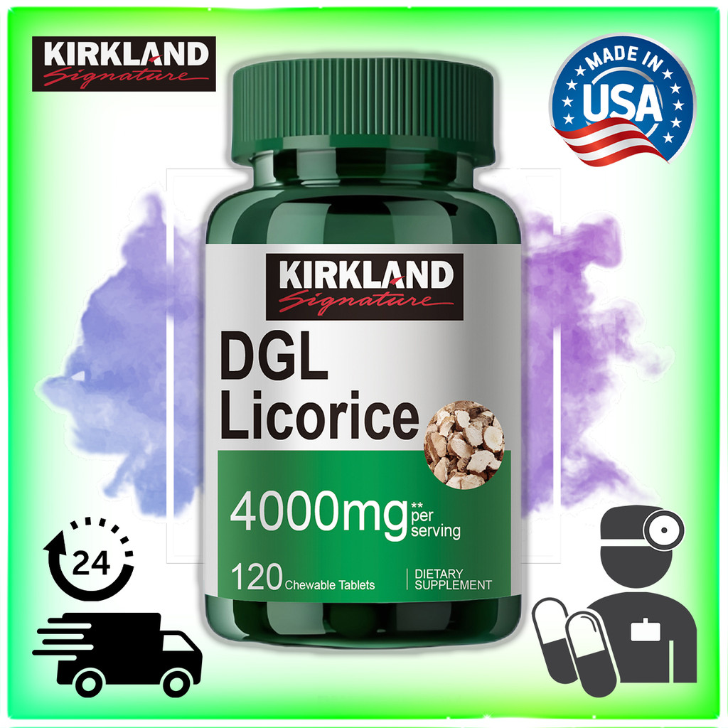 KIRKLAND DGL Licorice Chewable Tablets Antitussive, expectorant ...