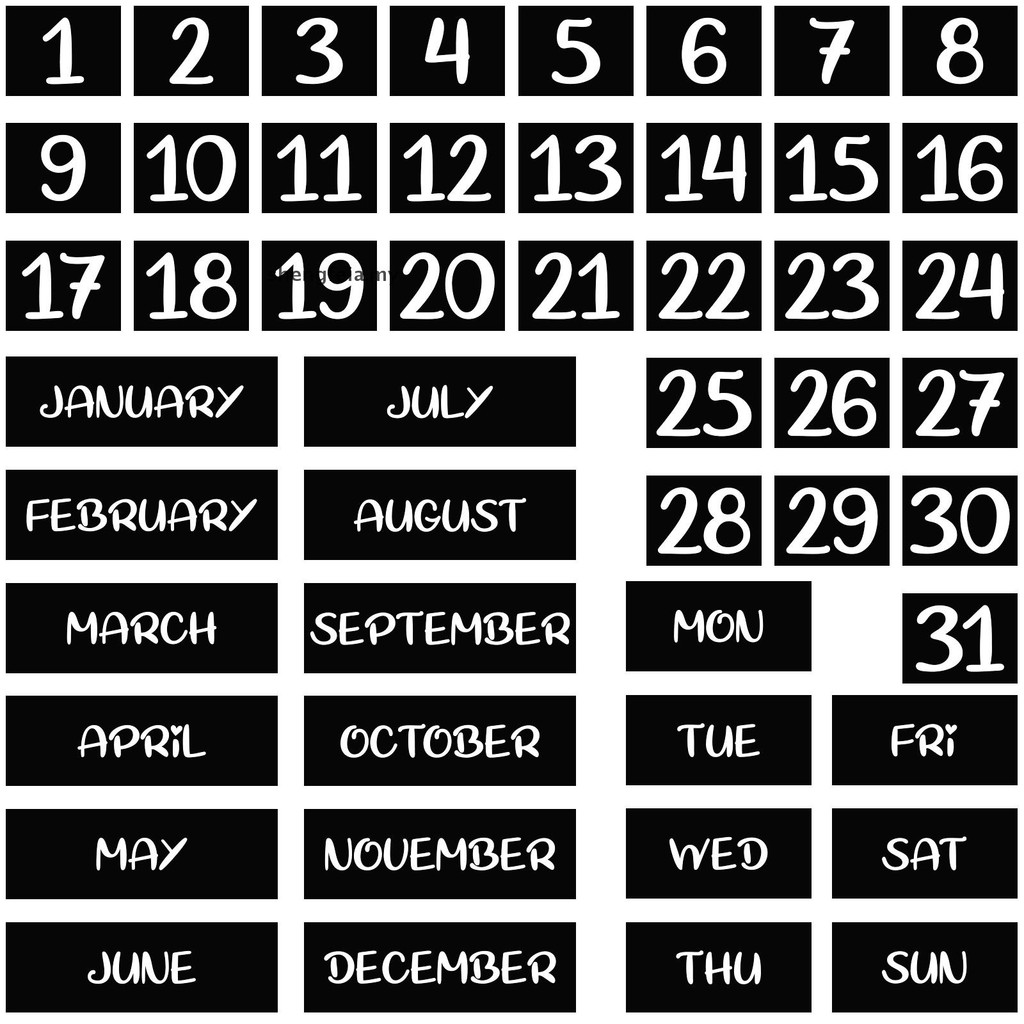 [shengfeia] 50 Pcs LARGE SIZE Magnetic Days Of The Week And Months ...